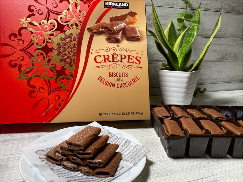 コストコ【ロックマリアクレープ】KIRKLAND Signature商品Loc Maria Crepesは、546gの大容量入りチョコ菓子！